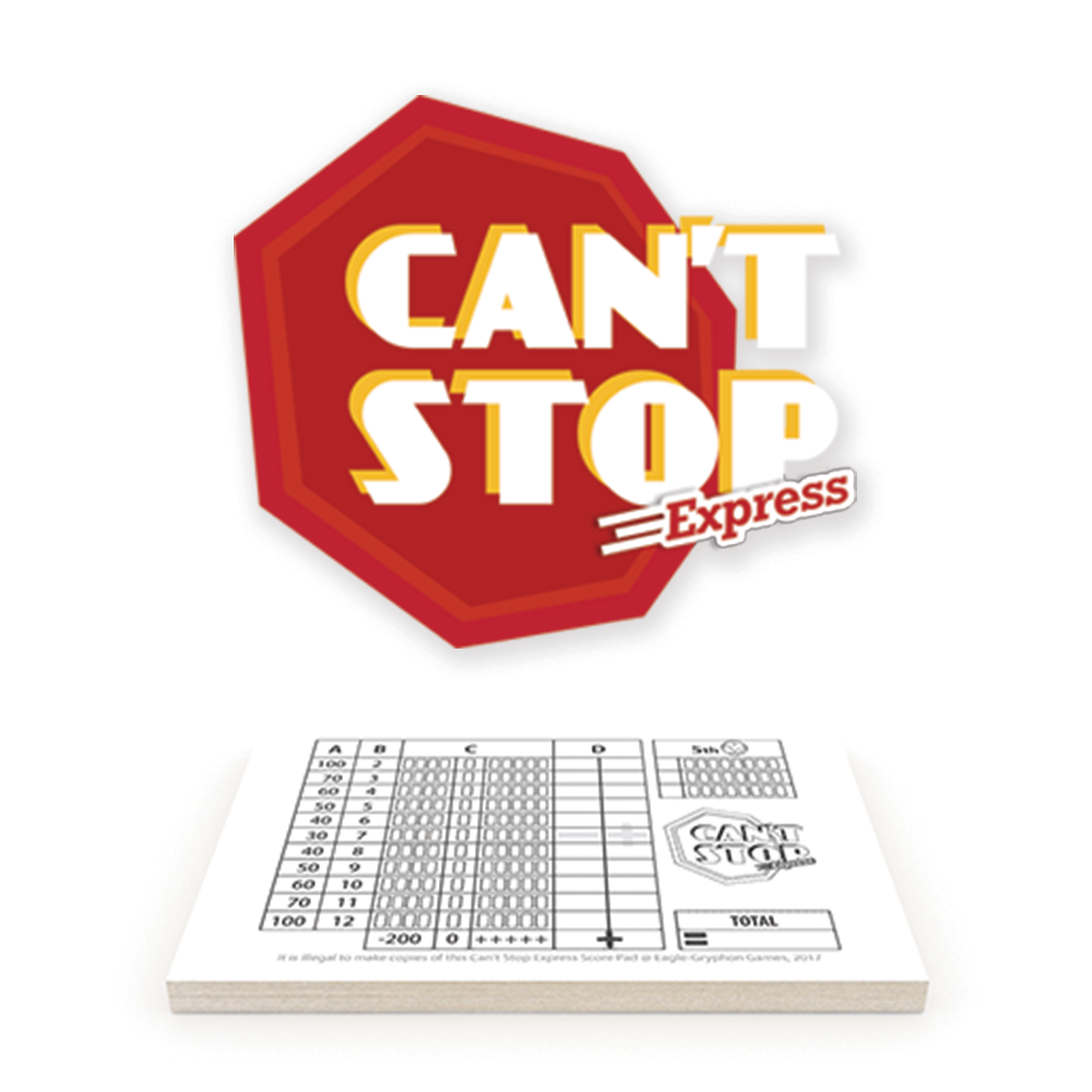 Buy Can't Stop Express: Score Pad (100 sheets) Online Game — Eagle ...